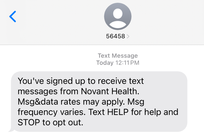 MyChart Text Messaging